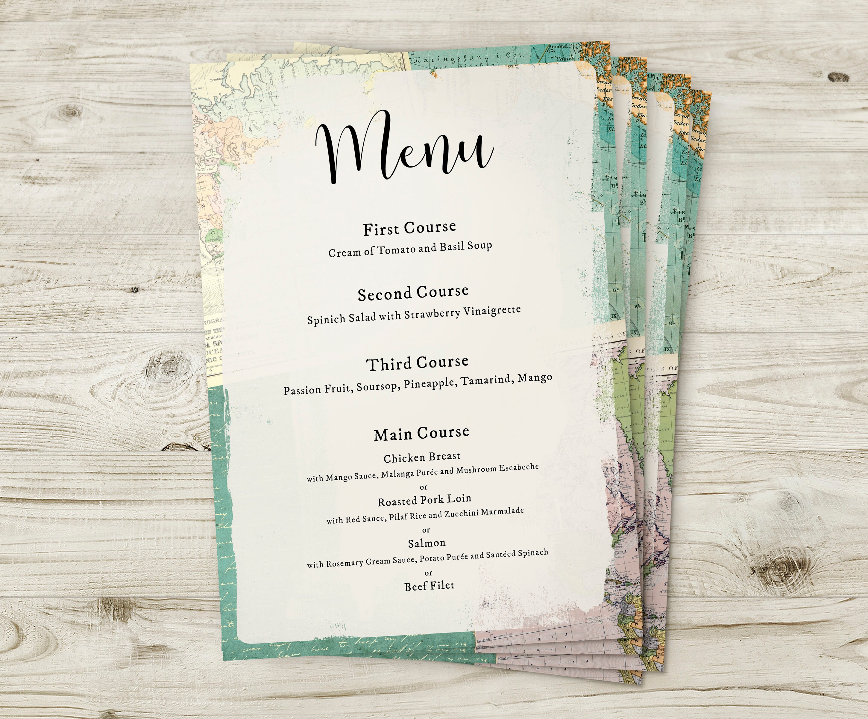 Paper & Party Supplies Party Supplies Where in the world Wedding Menu ...