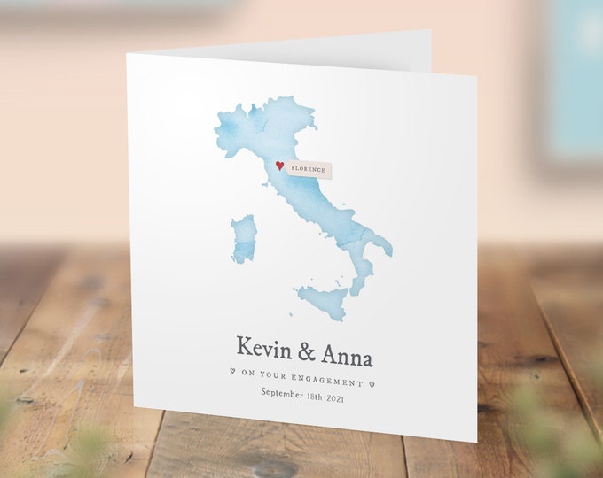 Personalised Two Map Engagement Card, Wedding Destination Card, Special ...