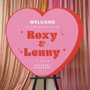 Heart Shaped Welcome Sign, Unique Wedding Sign, Quirky Engagement Party ...