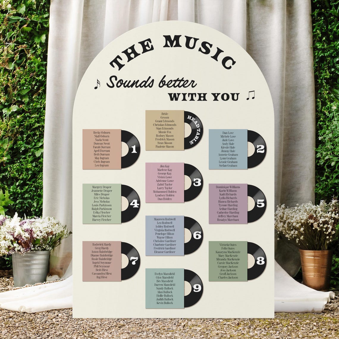 Record Table Plan, Record Seating Chart, Music Theme Wedding, Vinyl ...