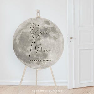 Moon Welcome Wedding Sign, Celestial Stars Theme, Gold Luna Wedding ...