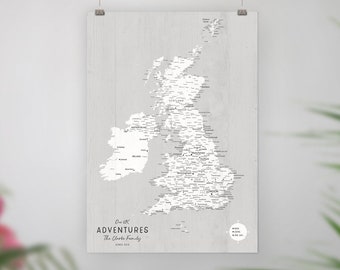 Uk Map Pin Board - Etsy UK