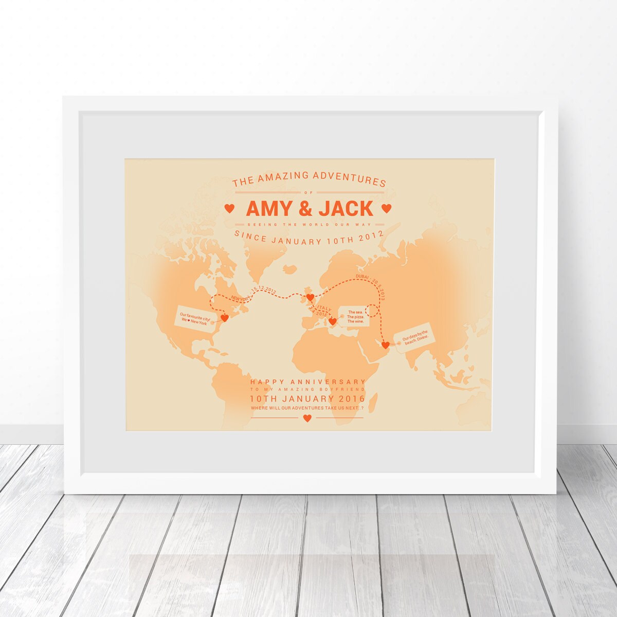 Personalised World Map Custom World Map Travel Map World | Etsy UK