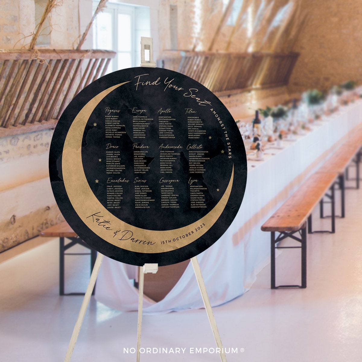 Celestial Wedding Moon and Stars Seating Chart Theme Wedding - Etsy
