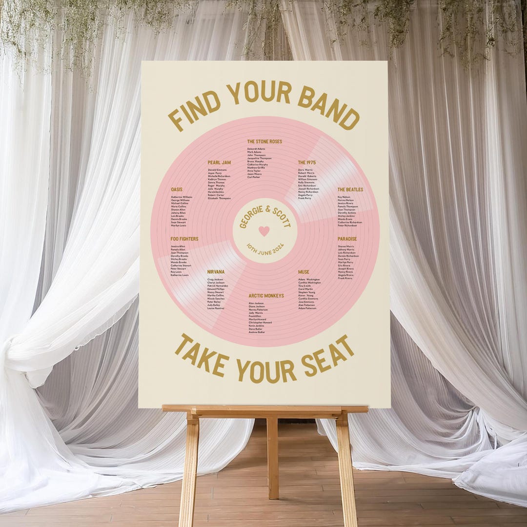 Record Table Plan, Album Seating Chart, Large Vinyl Seating Plan, Music ...