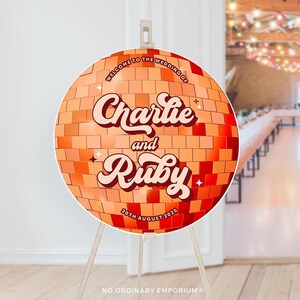 Disco Ball-style Welcome Sign, Birthday Party Sign, Let's Dance Roller ...