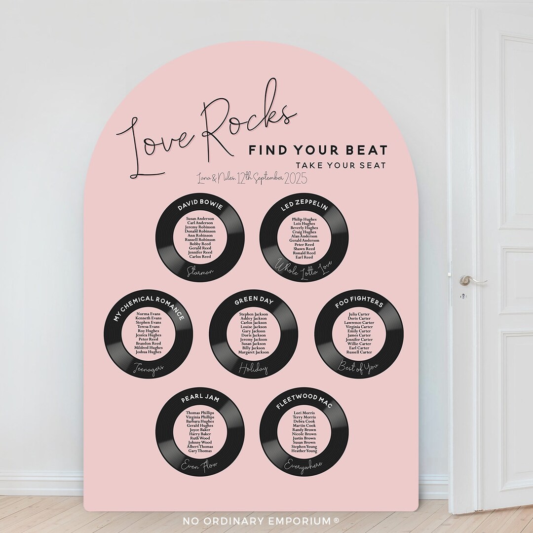 Large Record Table Plan, Record Seating Chart, Large Seating Plan ...