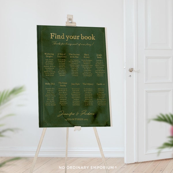 Seating Chart Story Book Template - Etsy