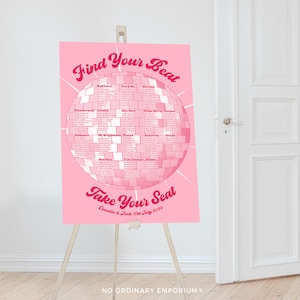 Disco Table Plan, Disco Ball Style Seating Chart, Music Theme Wedding ...