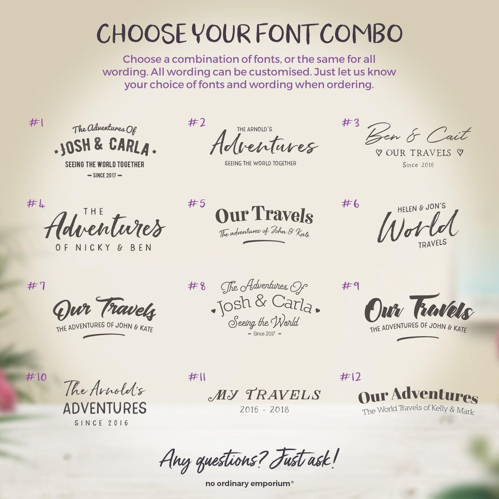 Our Travels Map, Personalised World Map, Places We've Been Map Print ...
