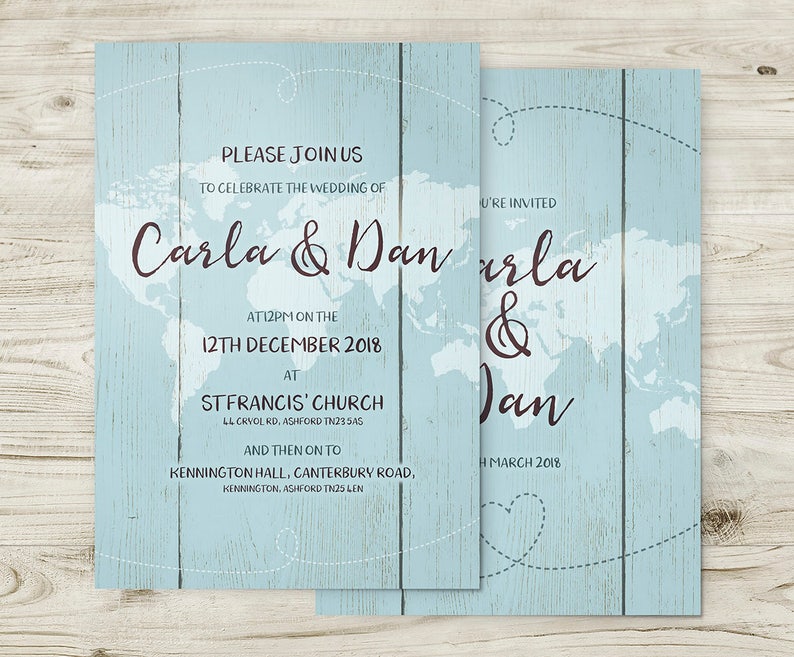 Travel Theme Invitations Destination Wedding Invitations - Etsy