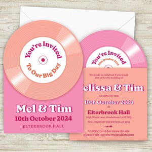 Retro Wedding Invitations, Music Theme Wedding, Vinyl Record Invites ...