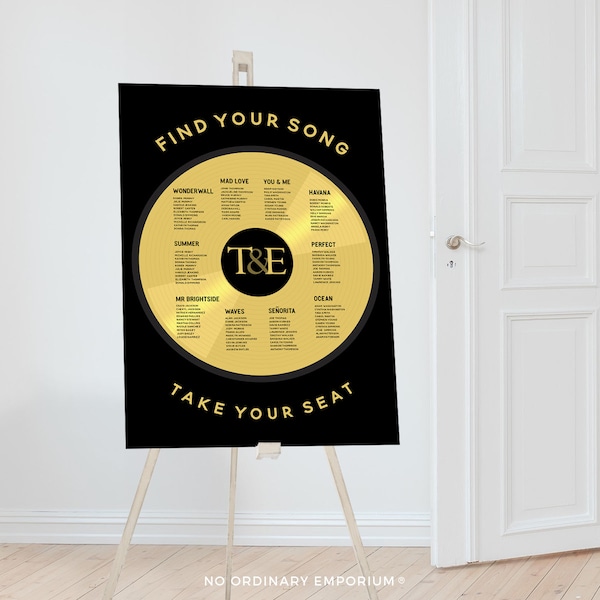 Record Wedding Seating Chart - Etsy