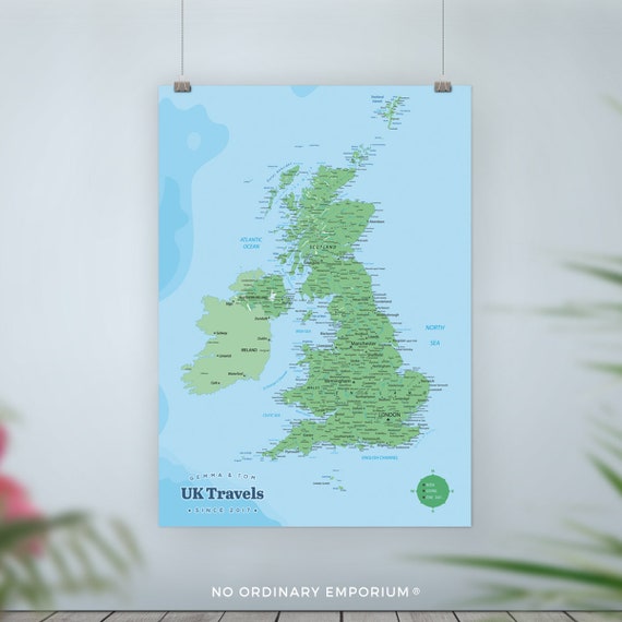 UK Push Pin Board Map Places Been United Kingdom UK Travels | Etsy UK