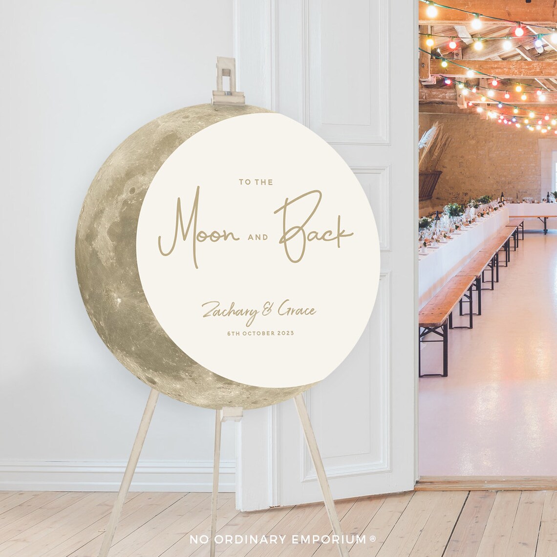 Moon Wedding Welcome Sign Celestial Stars Theme Gold Luna - Etsy