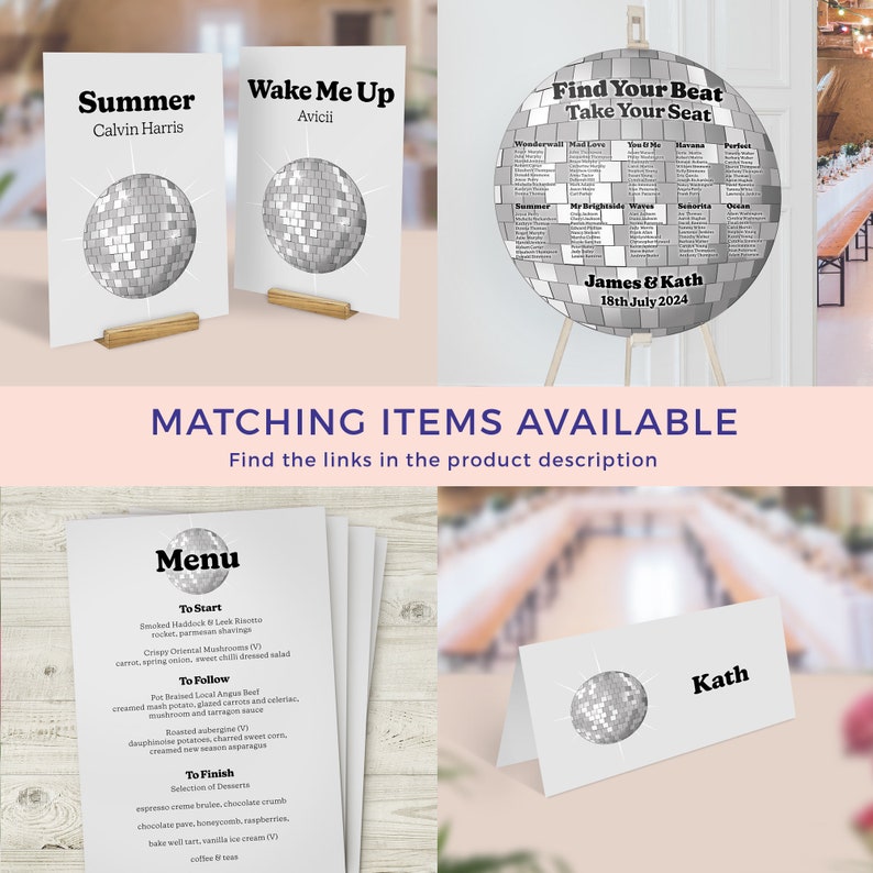 Disco Ball-style Table Plan Music Theme Wedding Seating - Etsy