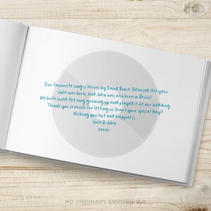 Music Theme Wedding Guest Book, Festival Wedding Guestbook, Song Track ...