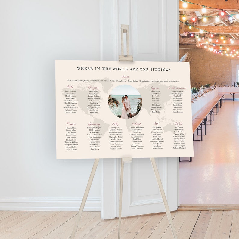 Where in the World Are You Sitting, Wedding Seating Chart, Photo Table ...