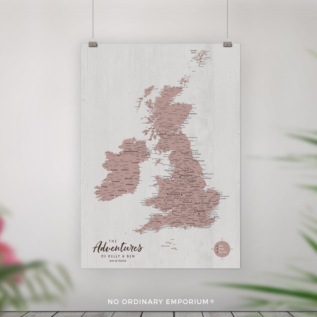 UK Pin Board Map, Camping Map, Motorhome Adventures Map, Personalised ...