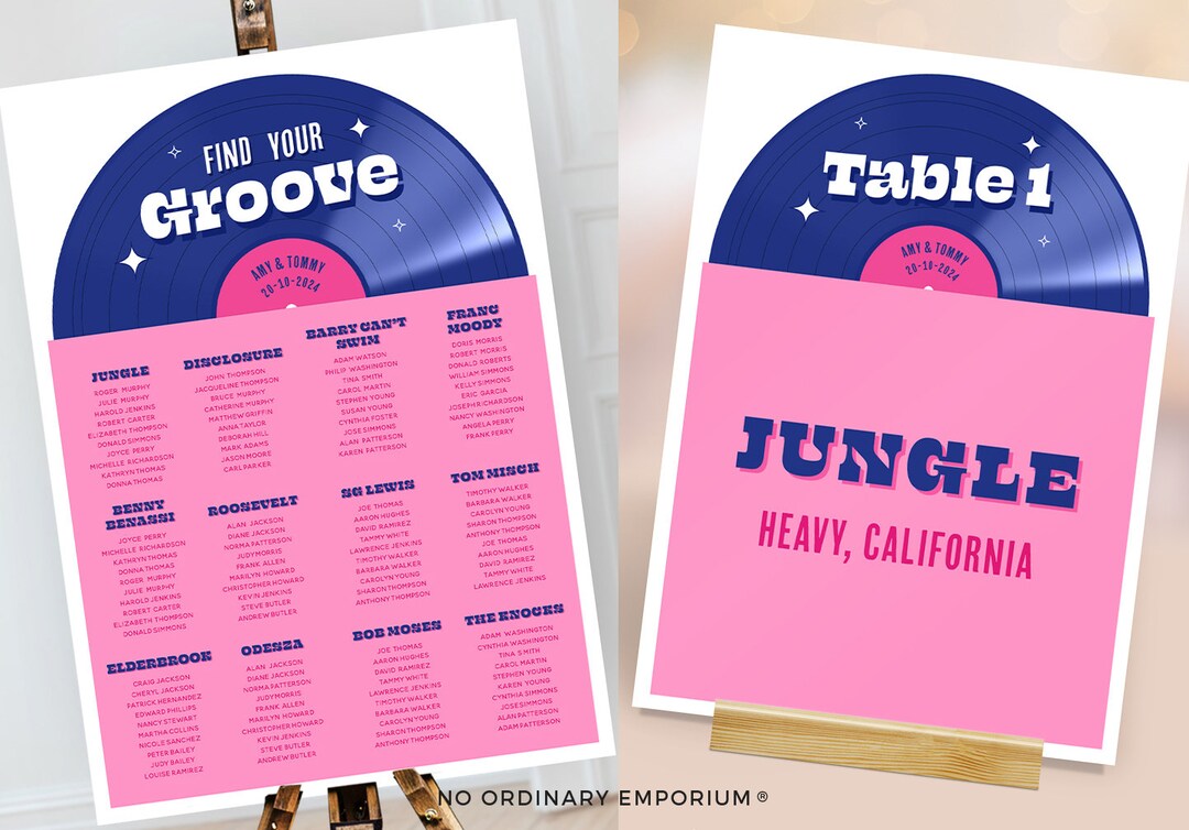 Retro Disco Wedding Table Plan, Vinyl Record Seating Plan, Fun ...