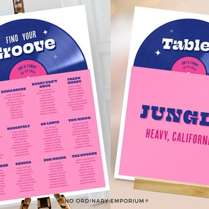 Retro Disco Wedding Table Plan, Vinyl Record Seating Plan, Fun ...