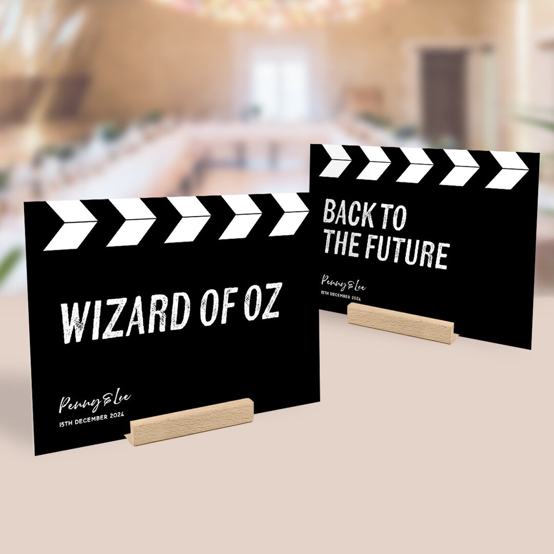 Film Theme Wedding, Retro Table Numbers, Hollywood Theme, Movie Wedding ...