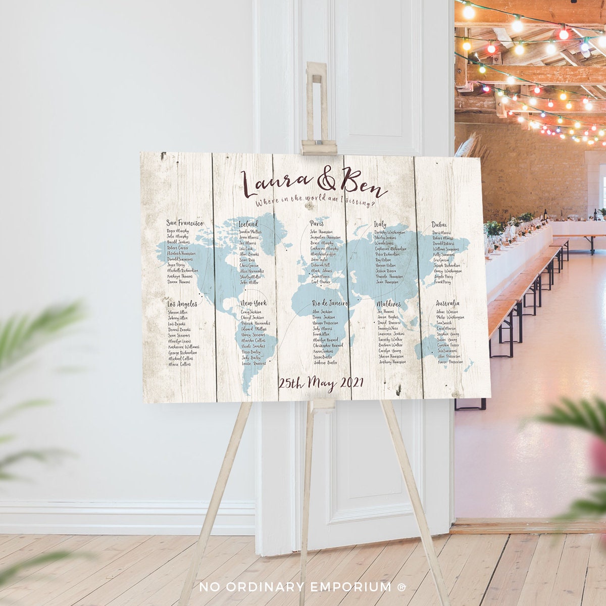 World Map Seating Chart Board Travel Theme Table Plan Where | Etsy