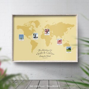 World Map Photo Collage, Travel Photo Gift, Travel Lover Couples ...