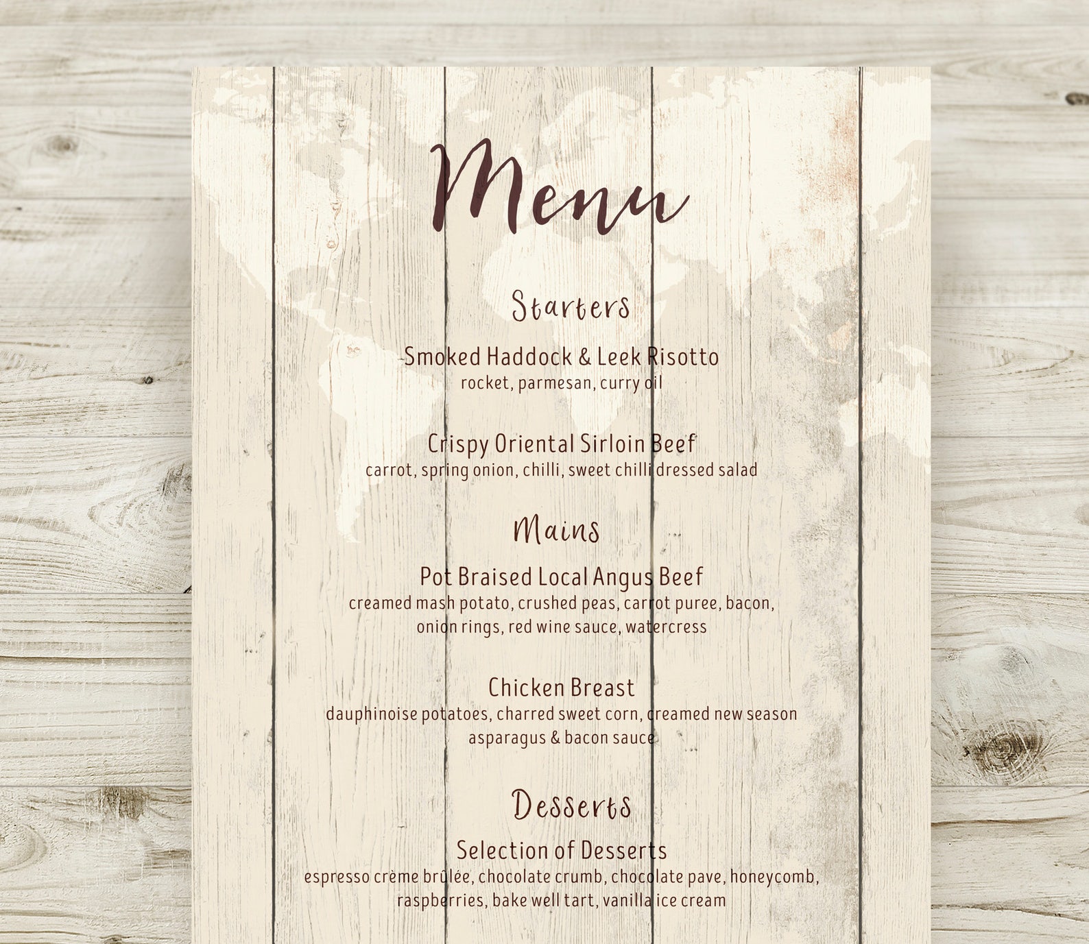 Travel Theme Wedding Menus Travel Themed Menu World Map - Etsy UK