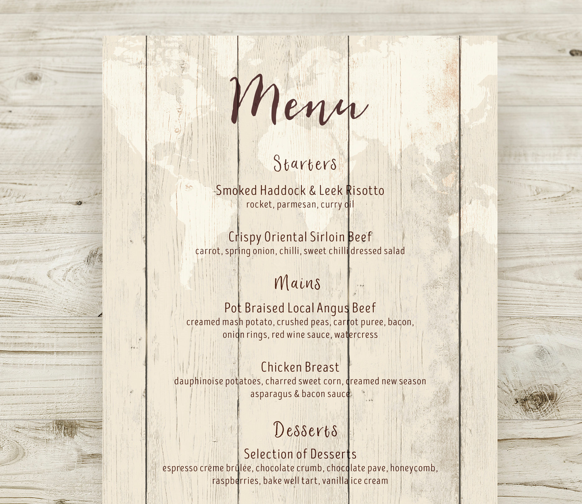 Travel Theme Wedding Menus Travel Themed Menu World Map - Etsy UK