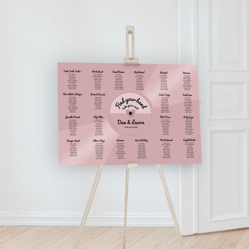 Record Table Plan Vinyl Seating Chart Music Theme Wedding - Etsy