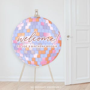 Disco Ball-style Welcome Sign, Glitterball Sign, Birthday Disco Party ...