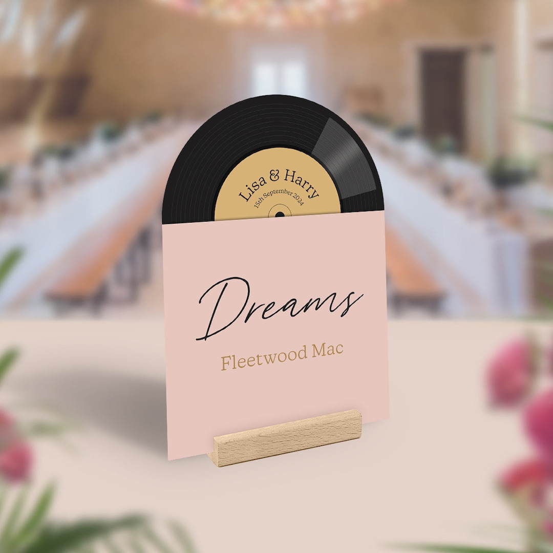 Record Table Cards Music Theme Wedding Table Names Vintage - Etsy