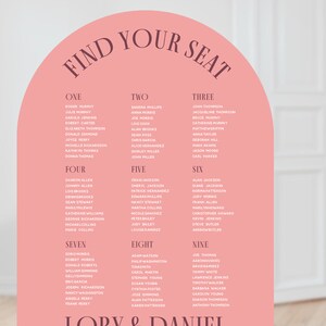 Arched Seating Chart, Curved Table Plan, Unique Quirky Wedding Decor ...