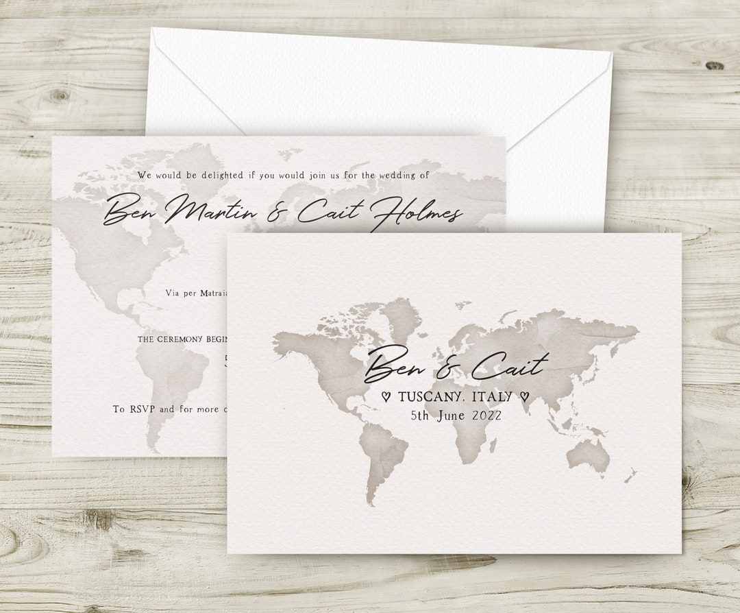 Destination Wedding Invitations, Italy Wedding, Italian Travel Themed ...