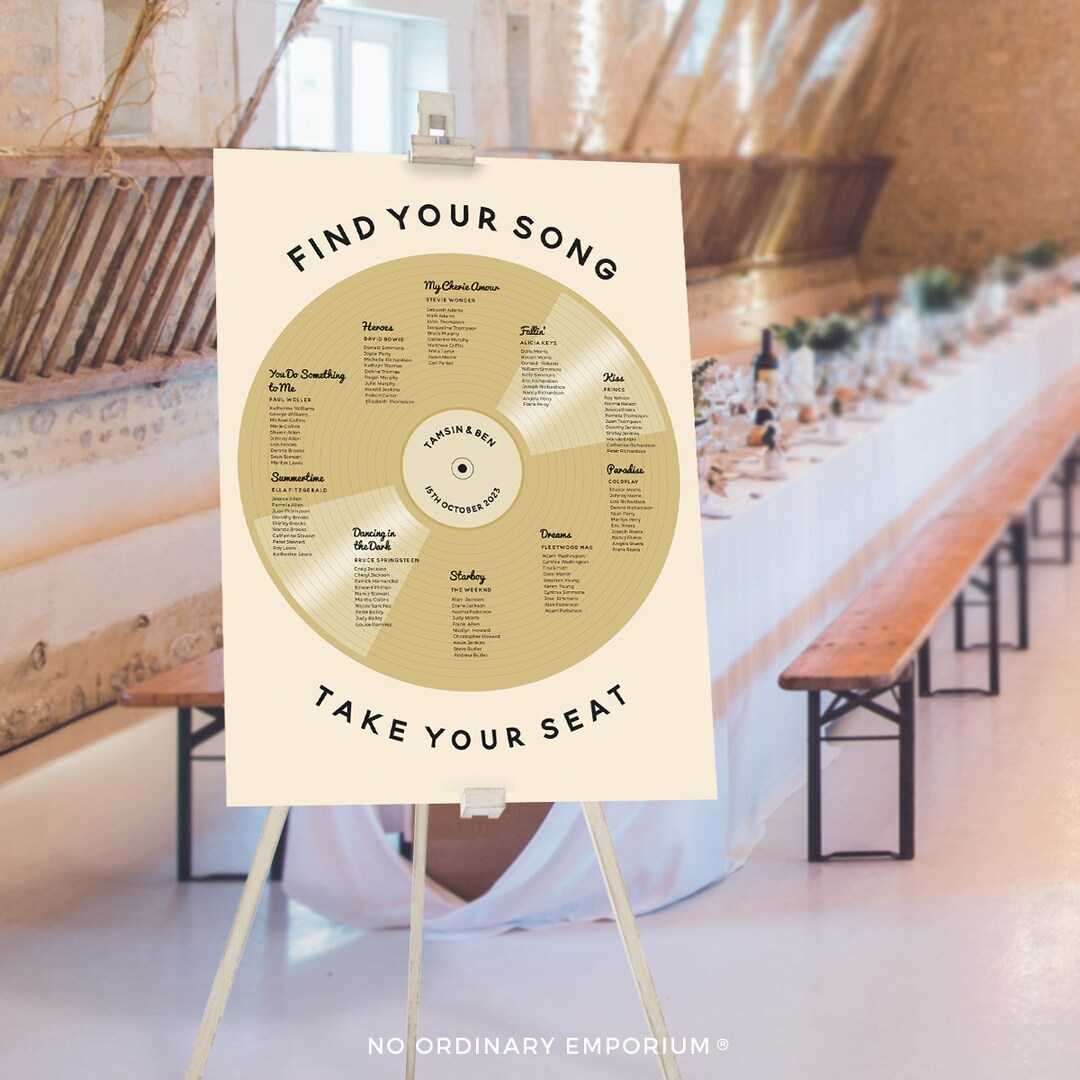 Record Table Plan Record Seating Chart Music Theme Wedding - Etsy