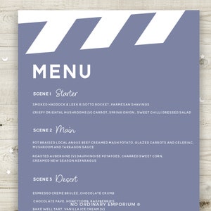 Movie Theme Wedding Menus, Film Wedding Decor, Cinema Hollywood Film ...