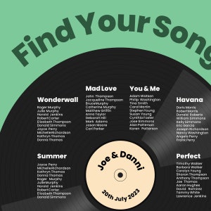 Record Table Plan Record Seating Chart Music Theme Wedding - Etsy