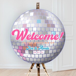 Disco Ball-style Welcome Sign, Birthday Party Sign, Let's Dance Roller ...