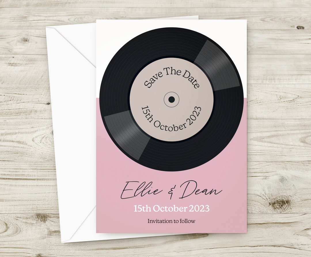 Music Theme Wedding Save the Date Cards Rock Wedding - Etsy