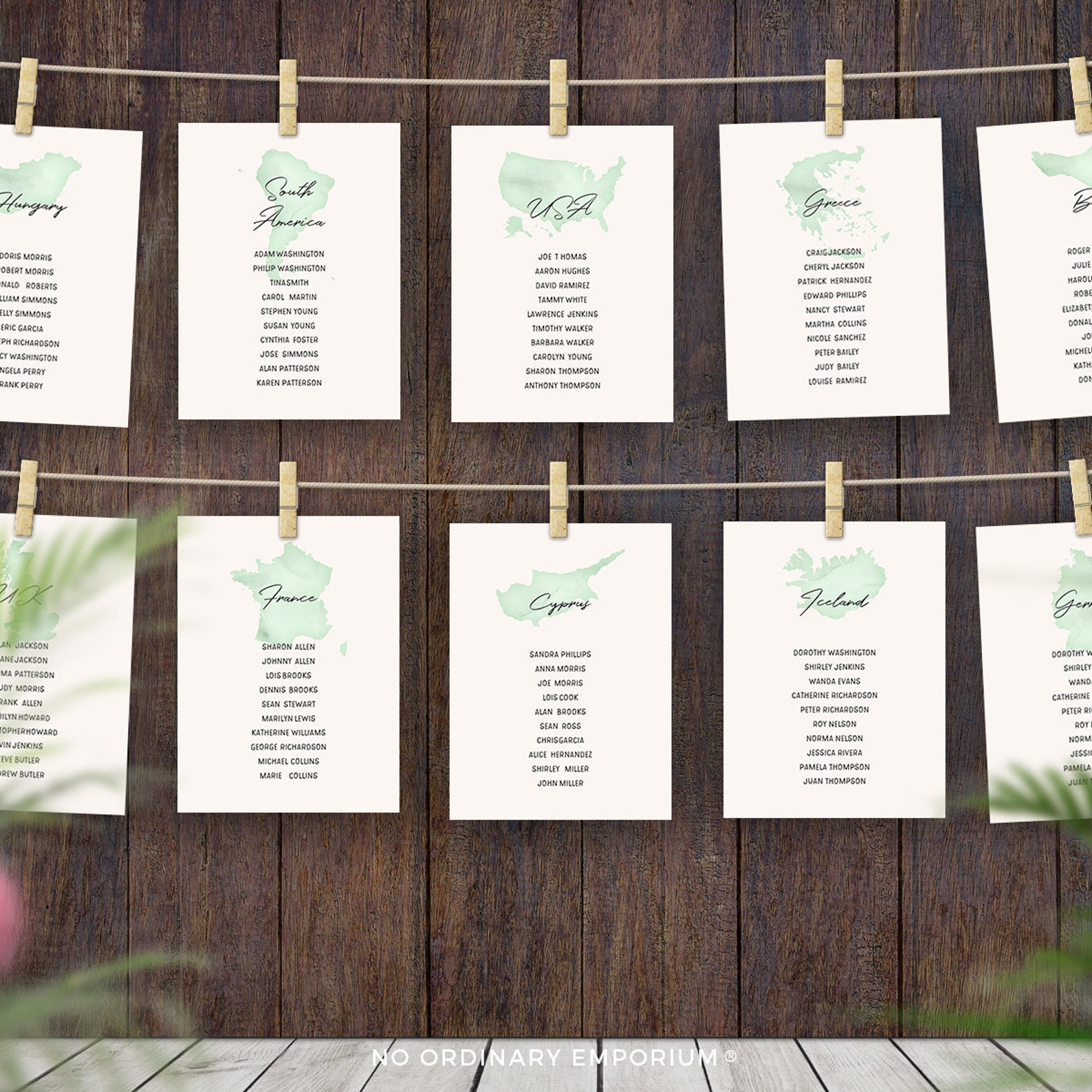 Hanging Seating Chart Cards Wedding Table Names Seating Plan | Etsy