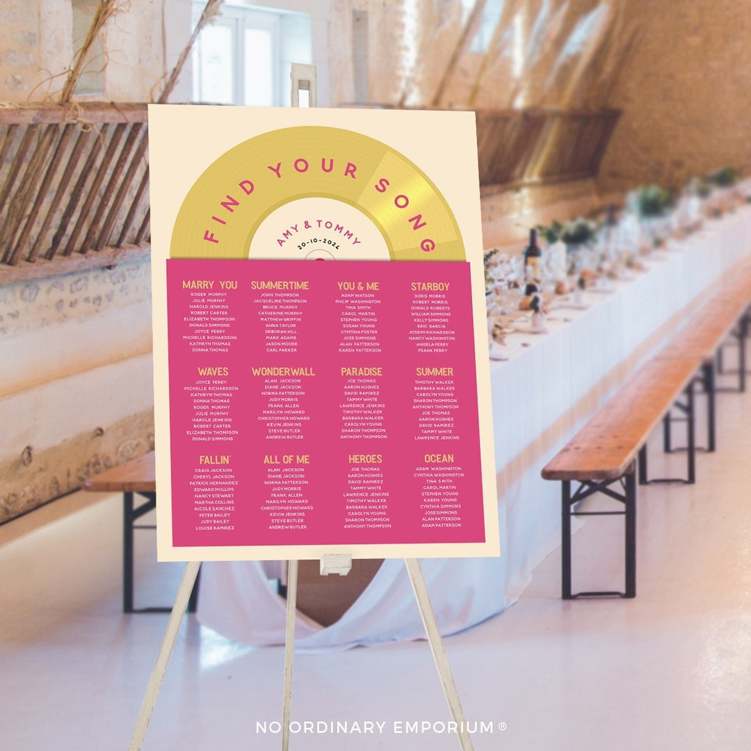 Record Table Plan Record Seating Chart Music Theme Wedding - Etsy Record Table Plan Record Seating Chart Music Theme Wedding - Etsy
