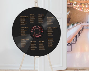 Record Wedding Seating Chart - Etsy