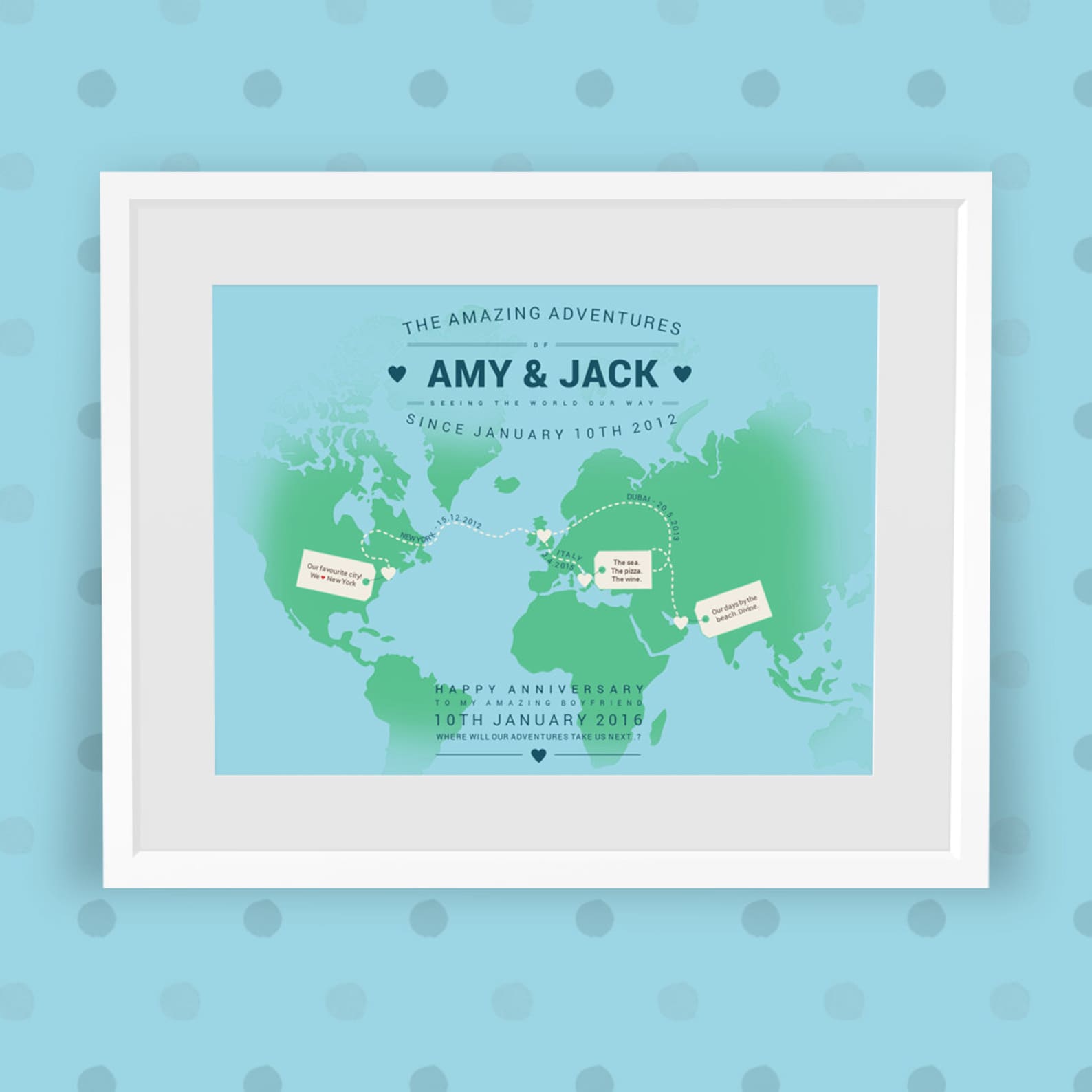 Personalised World Map Custom World Map Travel Map World | Etsy UK