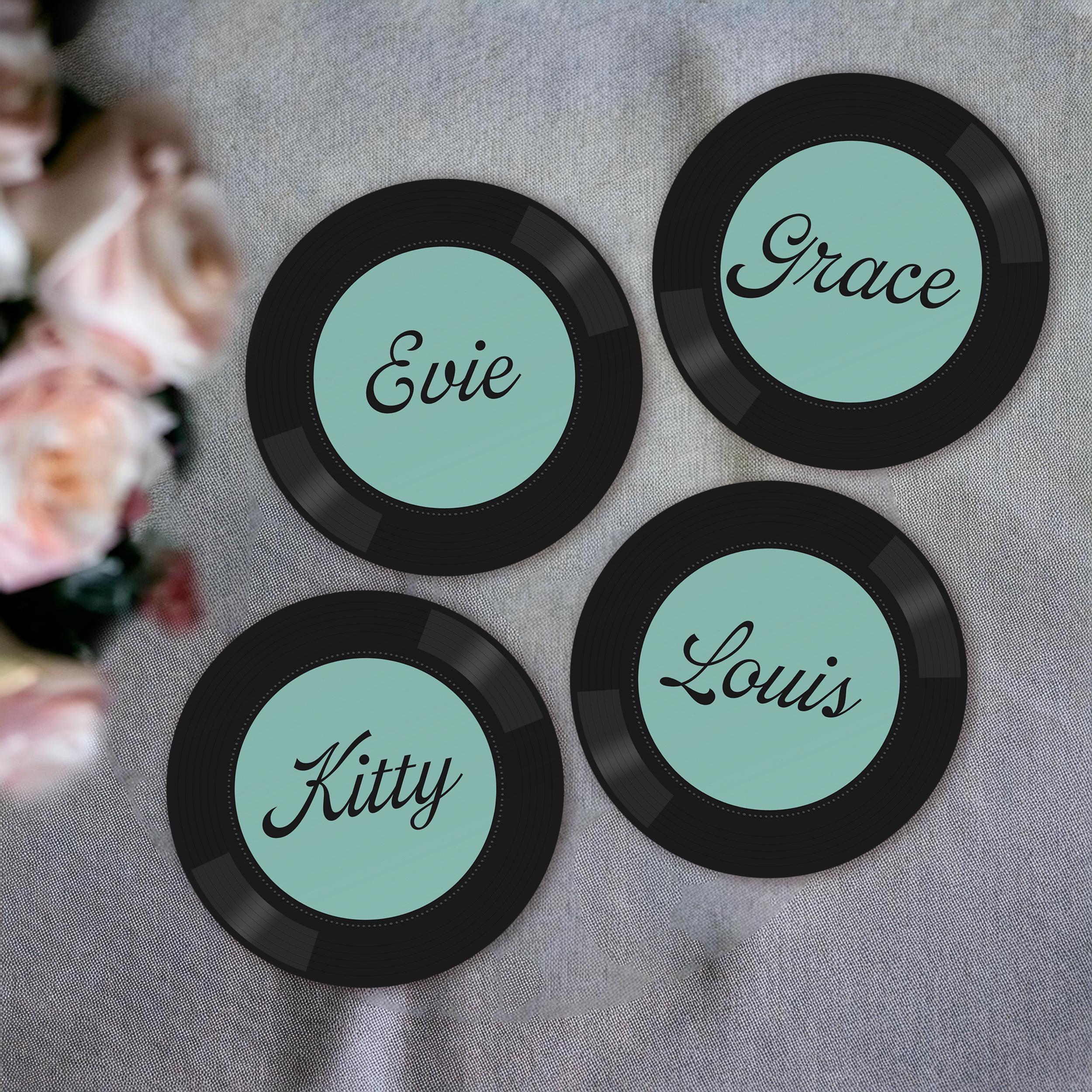 Retro Vinyl Record Wedding Place Cards: Personalized Music Theme - Etsy