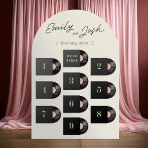 Record Table Plan, Record Seating Chart, Music Theme Wedding, Vinyl ...