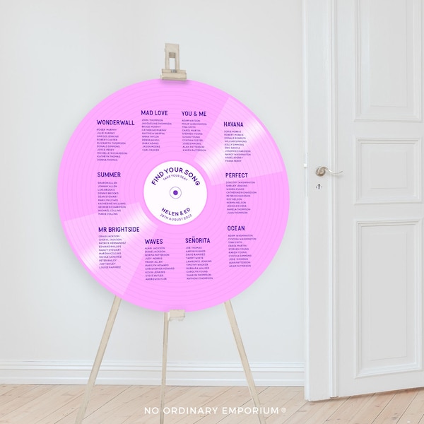 Record Wedding Seating Chart - Etsy