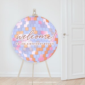 Disco Ball-style Welcome Sign, Glitterball Sign, Wedding Disco Party ...