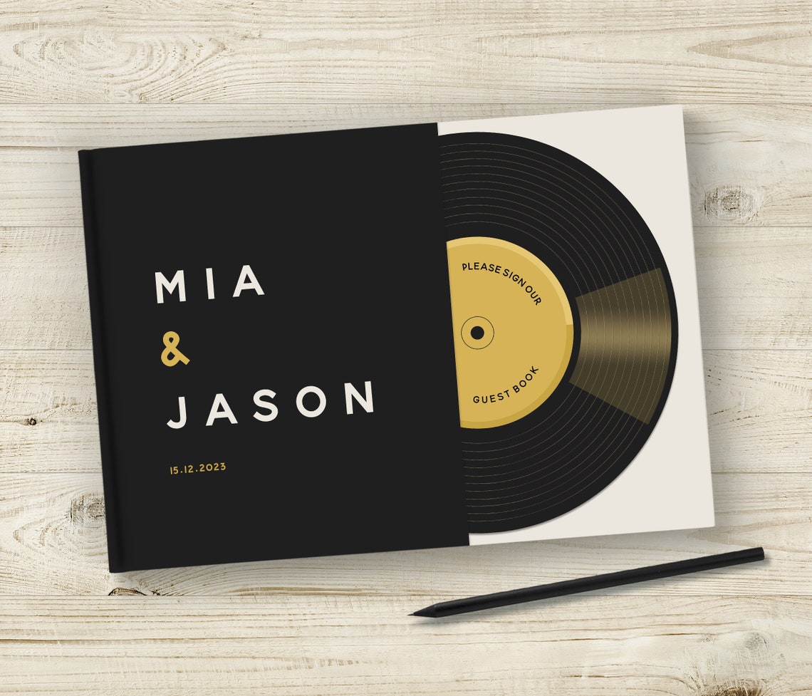 Personalised Wedding Guest Book, Vinyl Record Theme Keepsake - Etsy