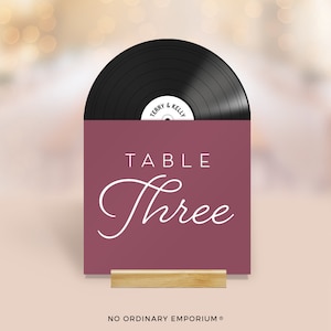 Music Record Wedding Table Numbers, Vinyl Record Wedding Table Signs ...